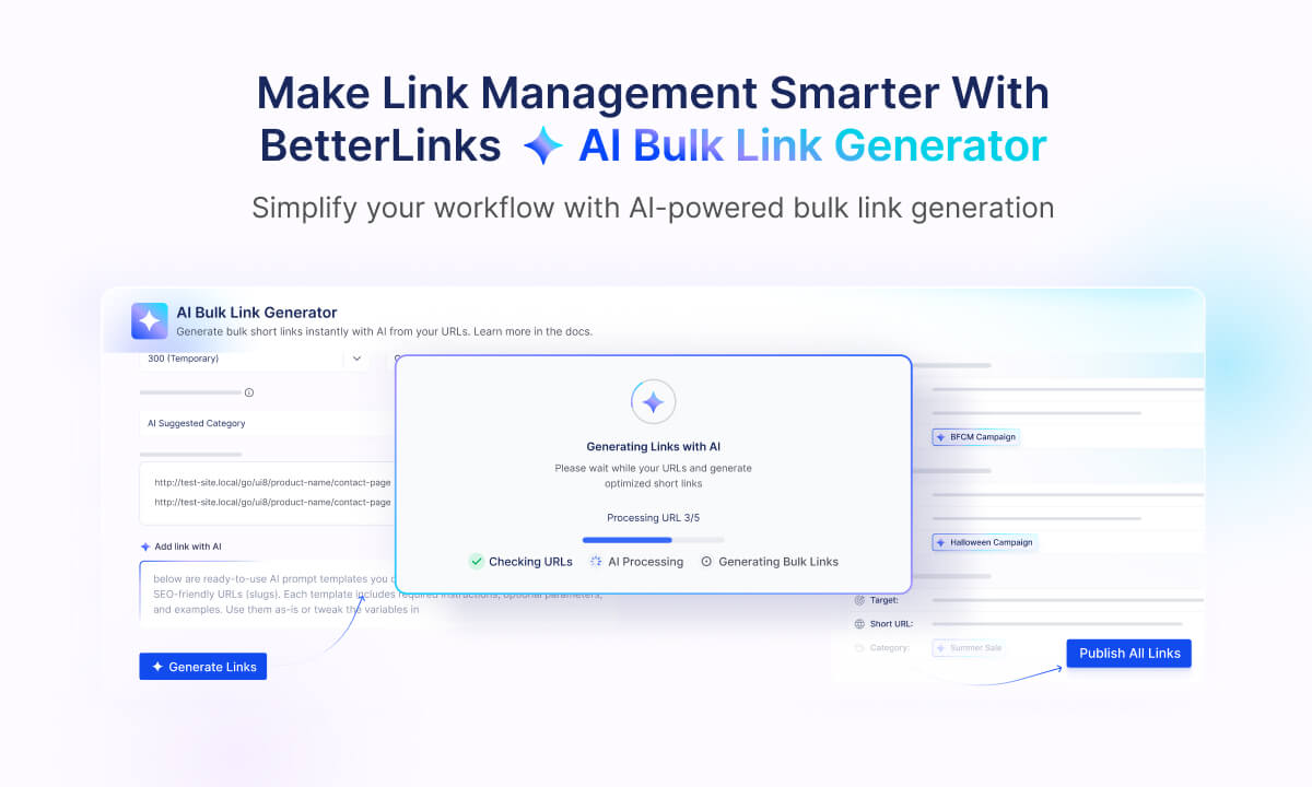 AI Bulk Link Generator - BetterLinks